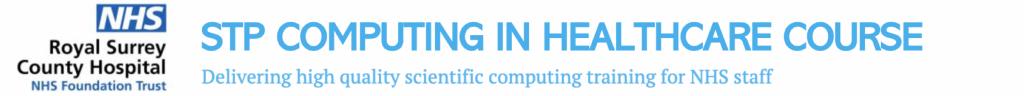 STP Computing in Healthcare Course – Delivering high quality scientific ...